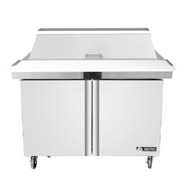 Berg 18 Pan 2-Door Mega-Top Sandwich Prep Table 48-1/4”W - Berg
