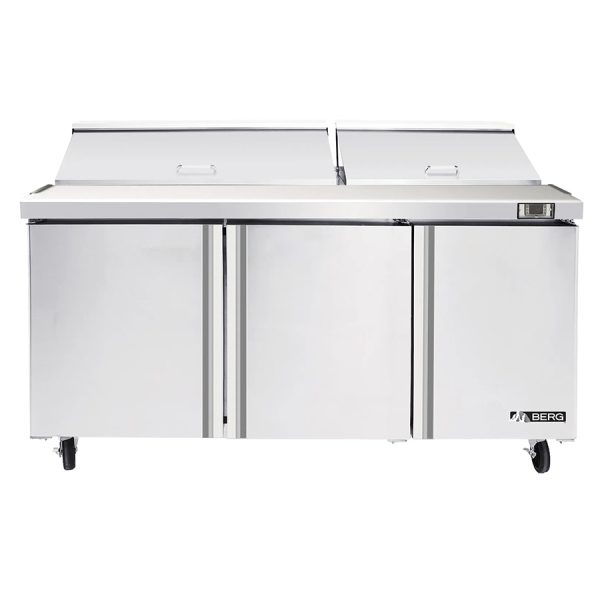 Berg 30 Pan 3-Door Mega-Top Sandwich Prep Table 72-3/4”W - Berg